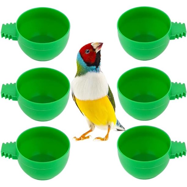 6 uds pájaro Mini alimentador de plástico loro comida pequeña tazón de ...