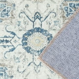 RUGKING 3x8 Blue Vintage Medallion Runner Rug, Non-Skid for Entryway ...