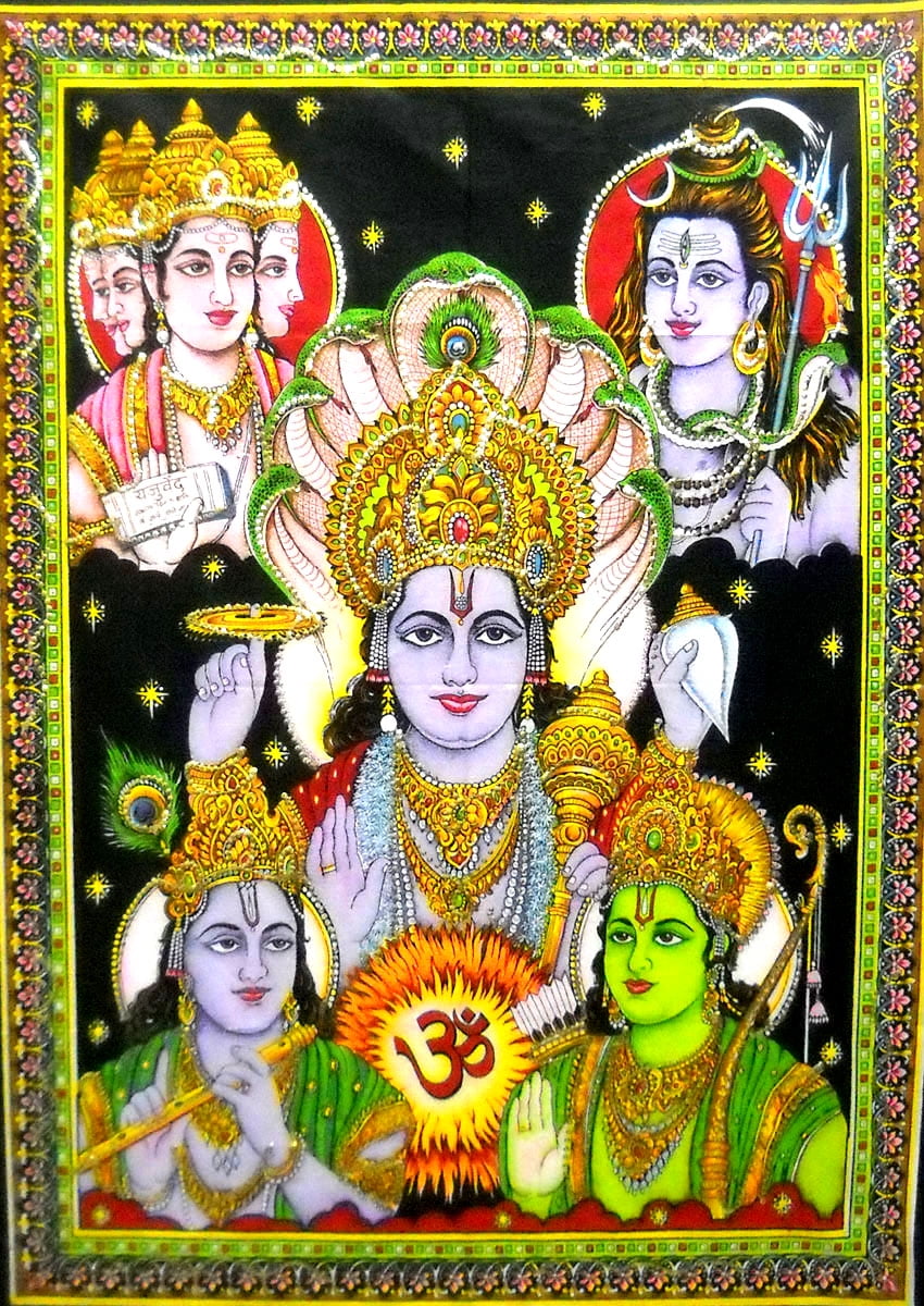 Crafts of India Panchdev : Lord Vishnu, Shiva, Brahma, Krishna, Rama ...