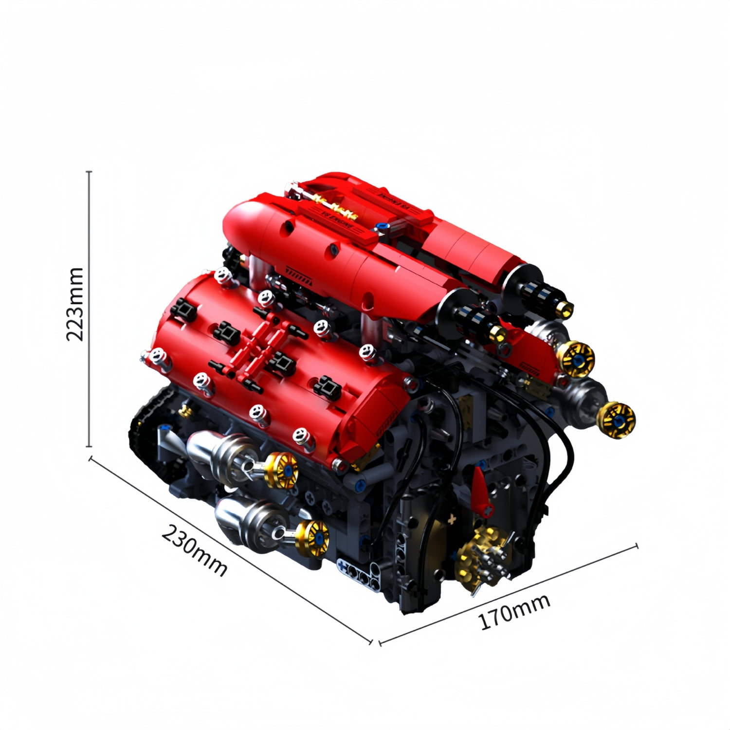 1370PCS T5011 V8 Turbo Engine Model Building Kit Electric Motorized ...