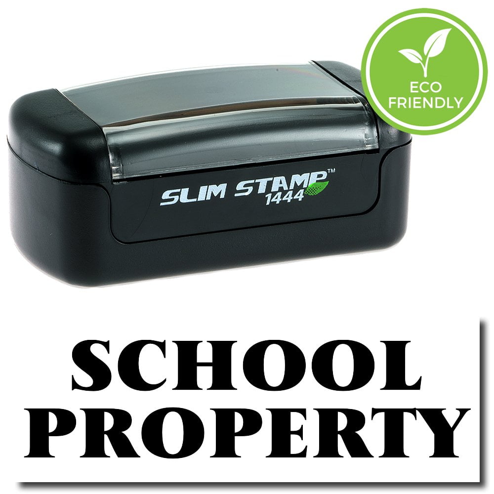 Slim Pre-Inked School Property Stamp with Green Ink - Walmart.com