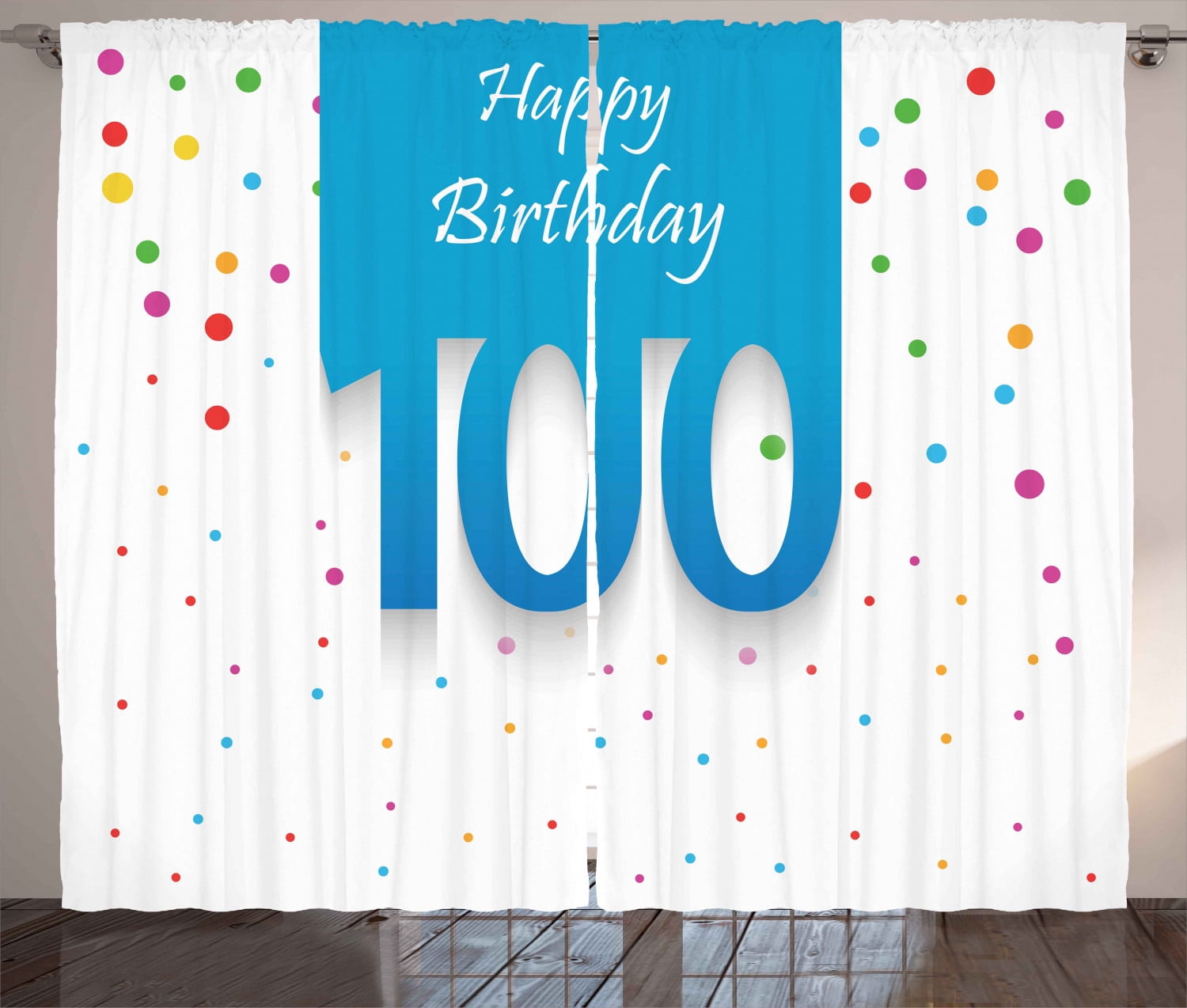 100th Birthday Decorations Curtains 2 Panels Set, Birthday Party Wish ...