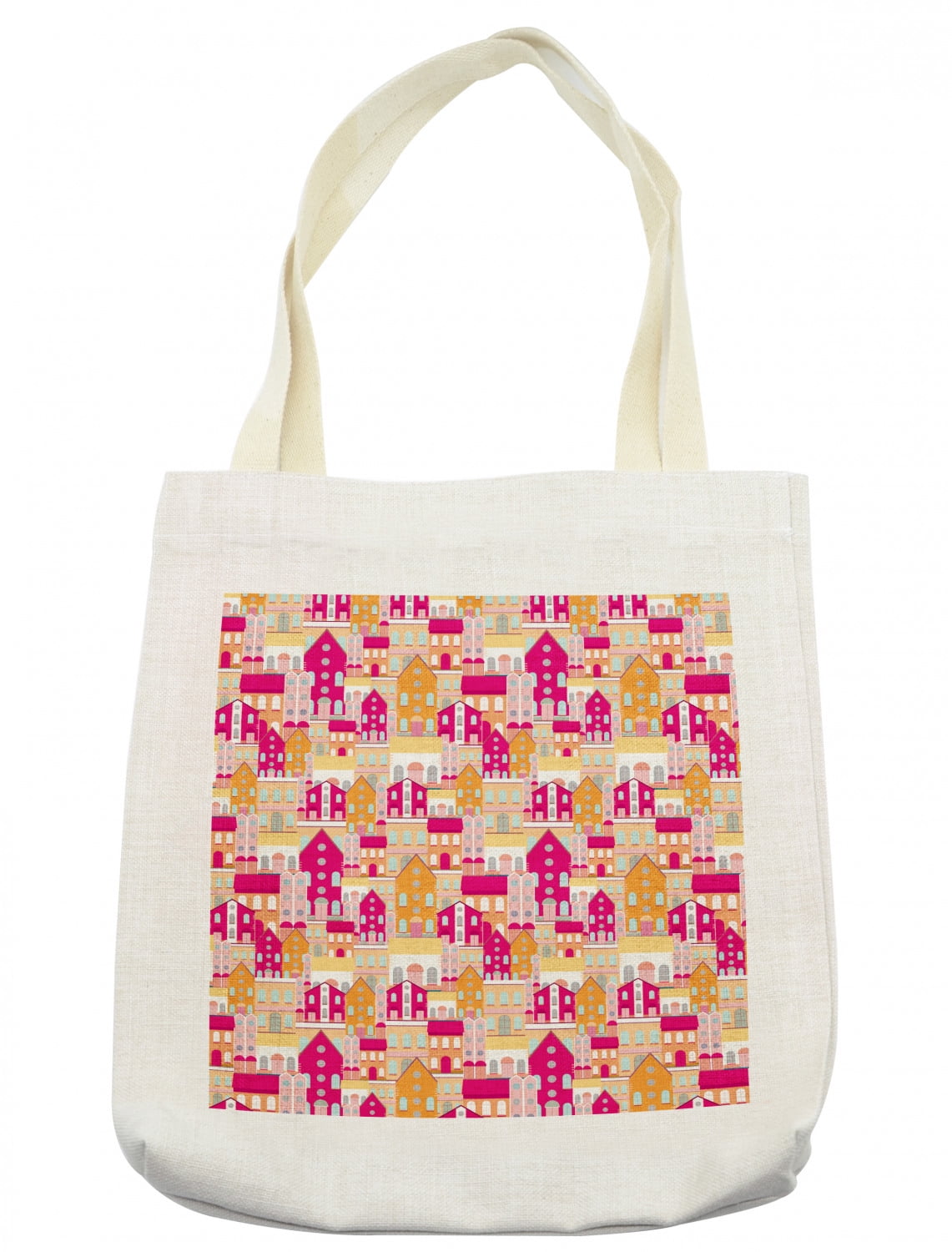 Urban Tote Bag, City Architecture Minimalistic Northern Houses with ...