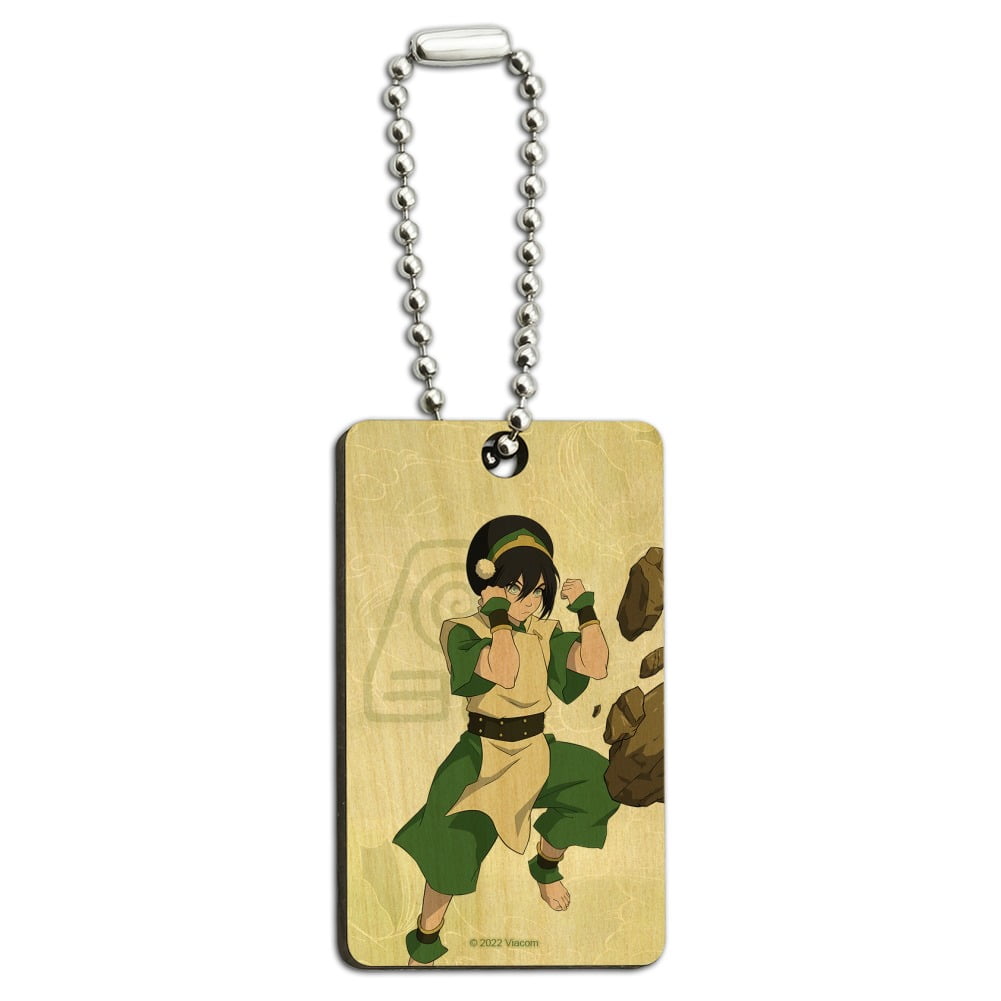 Avatar the Last Airbender Toph Wood Wooden Rectangle Keychain Key Ring ...