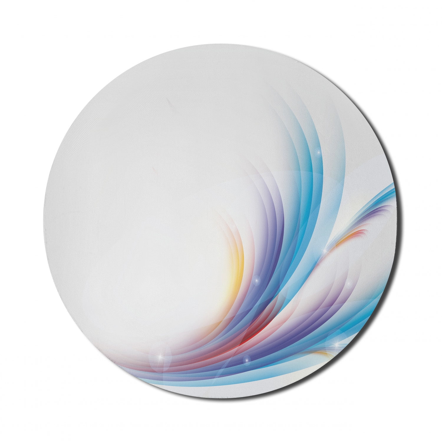 Abstract Mouse Pad for Computers, Modern Rainbow Inspired Wavy Pattern ...