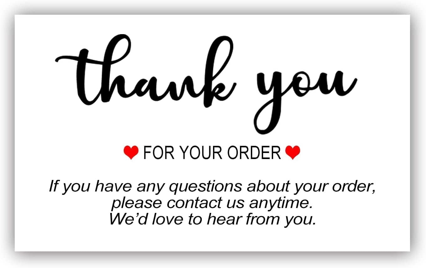 Thank You for Your Order Cards,(Many Thanks)3.5x2 inch Customers ...