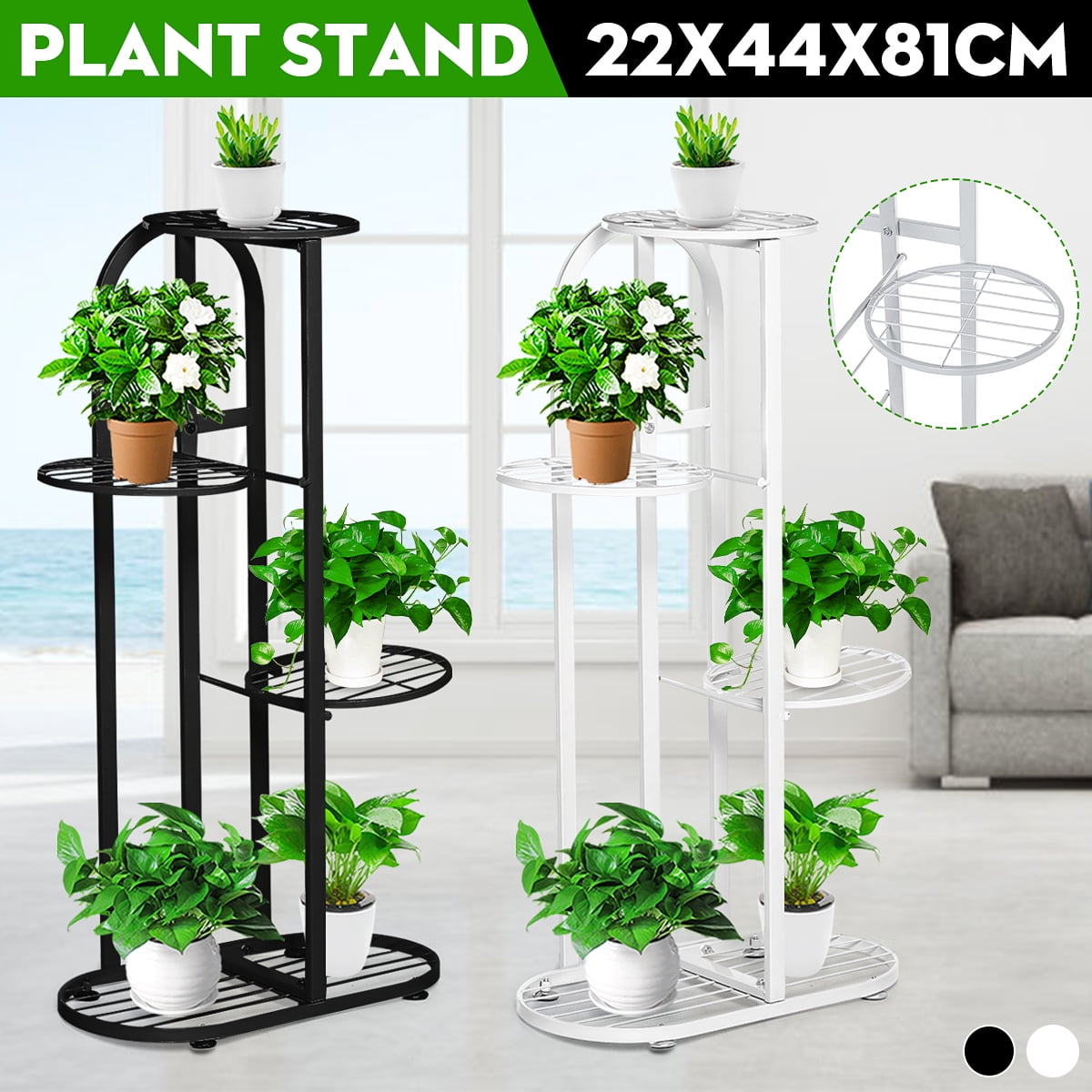 Multi-functional 4 Tier Metal Plant Stand & Flower Pot Holder Bookshelf ...