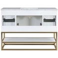 Maklaine Modern / Contemporary Rich White Finish Bathroom Vanity ...