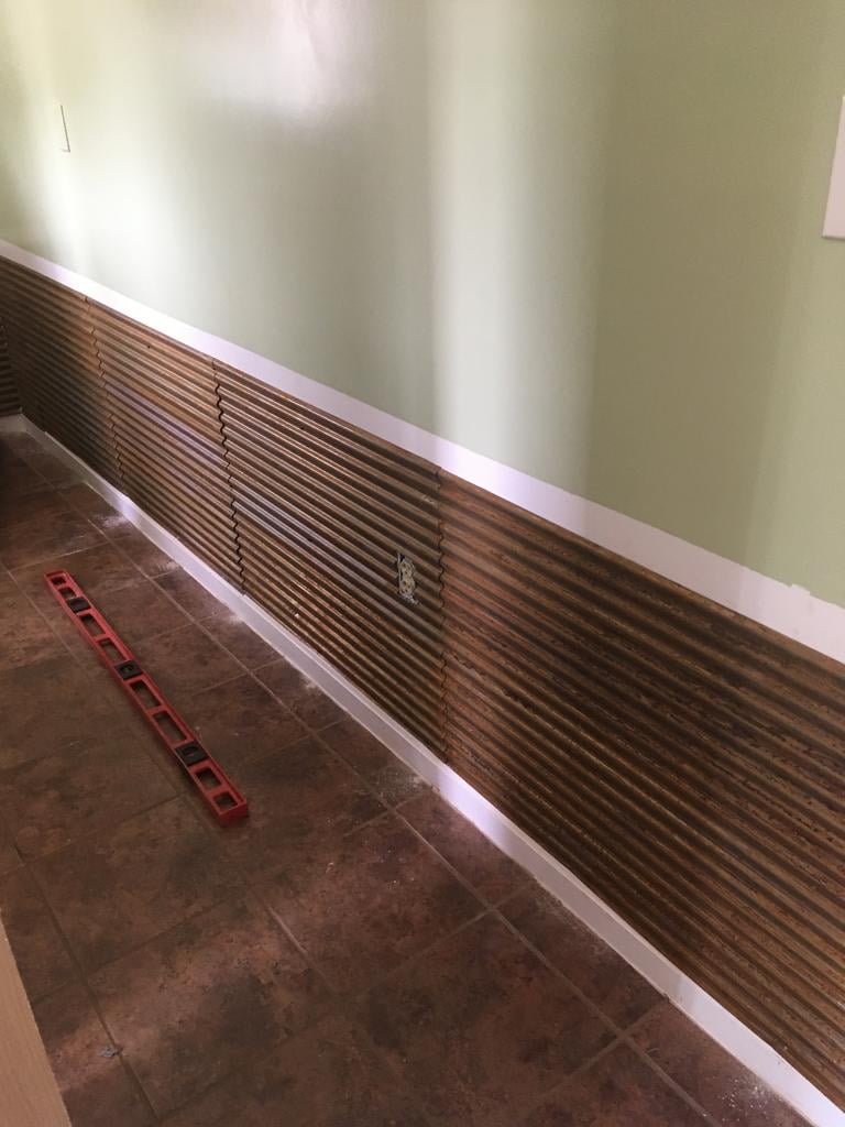 Buy Corrugated Metal Wainscoting Wall Panels - Rusted - 36 Height ...