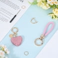 2Pcs 2 Styles PU Leather and Alloy Rhinestone Keychain Pendant ...