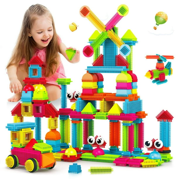 STEM Building Toys, Contixo ST5 144 pcs Bristle Shape 3D Tiles Set ...