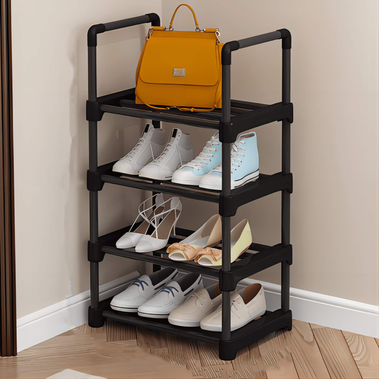 Gemdeck 4 Tiers Shoe Racks Organizer Metal Stackable Shoe Shelves for ...