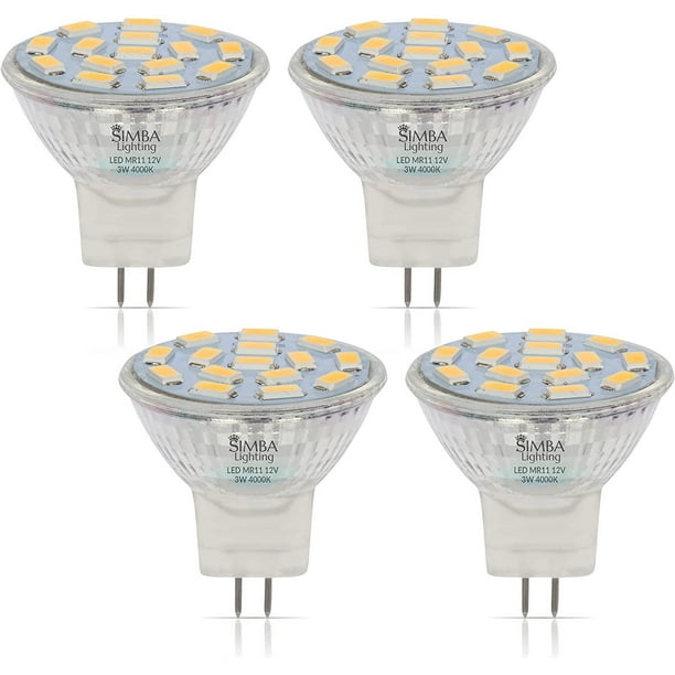 Simba Lighting LED MR11 3W 20W Halogen Replacement Light Bulbs 12V GU4 ...
