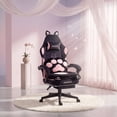 Gaming Chair with Paw Cushion — Ergonomic Reclining PC Chair with ...