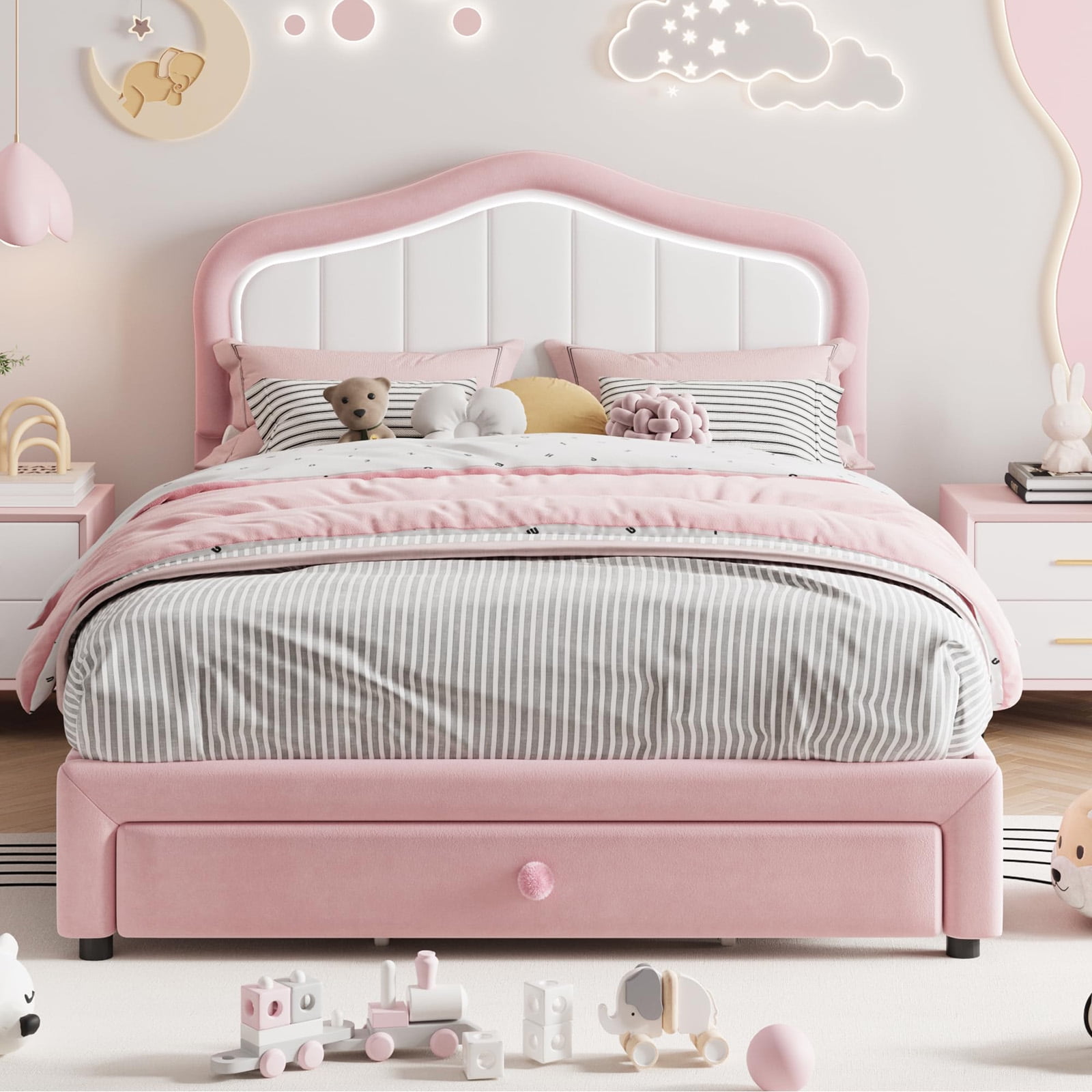 Click here for Caztoi Full Size Upholstered Platform Bed Frame Wi... prices