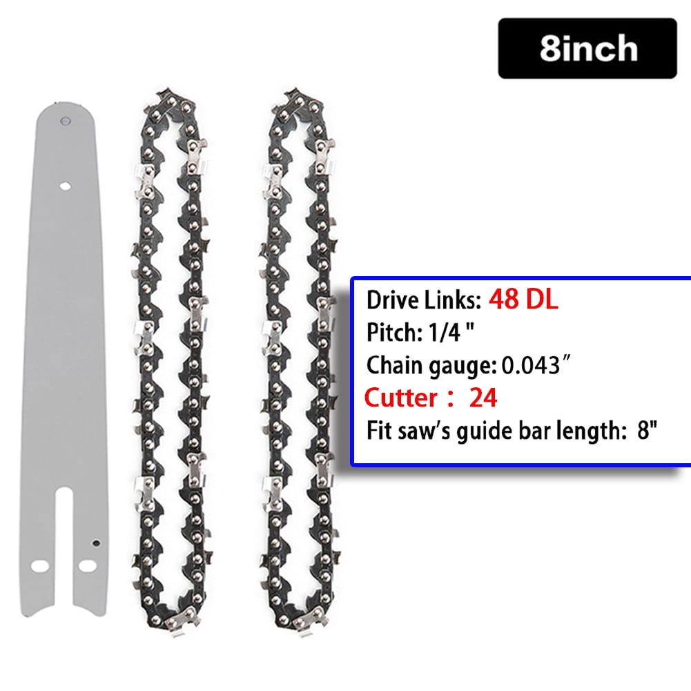Landgoo 8 Inch Chainsaw Chain and Guide Set 1/4 Pitch 0.043"Gauge 48 ...