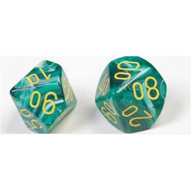 Chessex Chxle865 Vortex Dice Assortment Malachite Yellow Bag Of 20