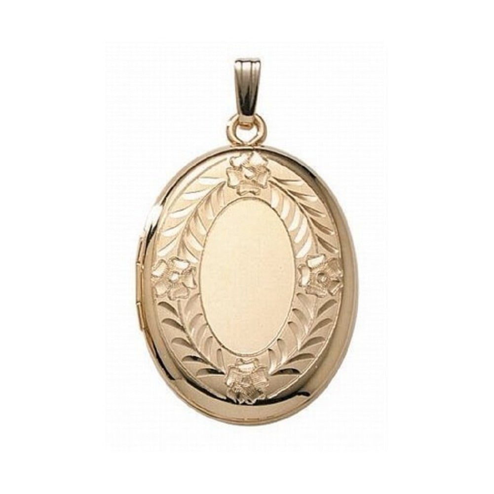 Picturesongold.Com 14K Yellow Gold Filled Oval Locket Necklace Unisex ...