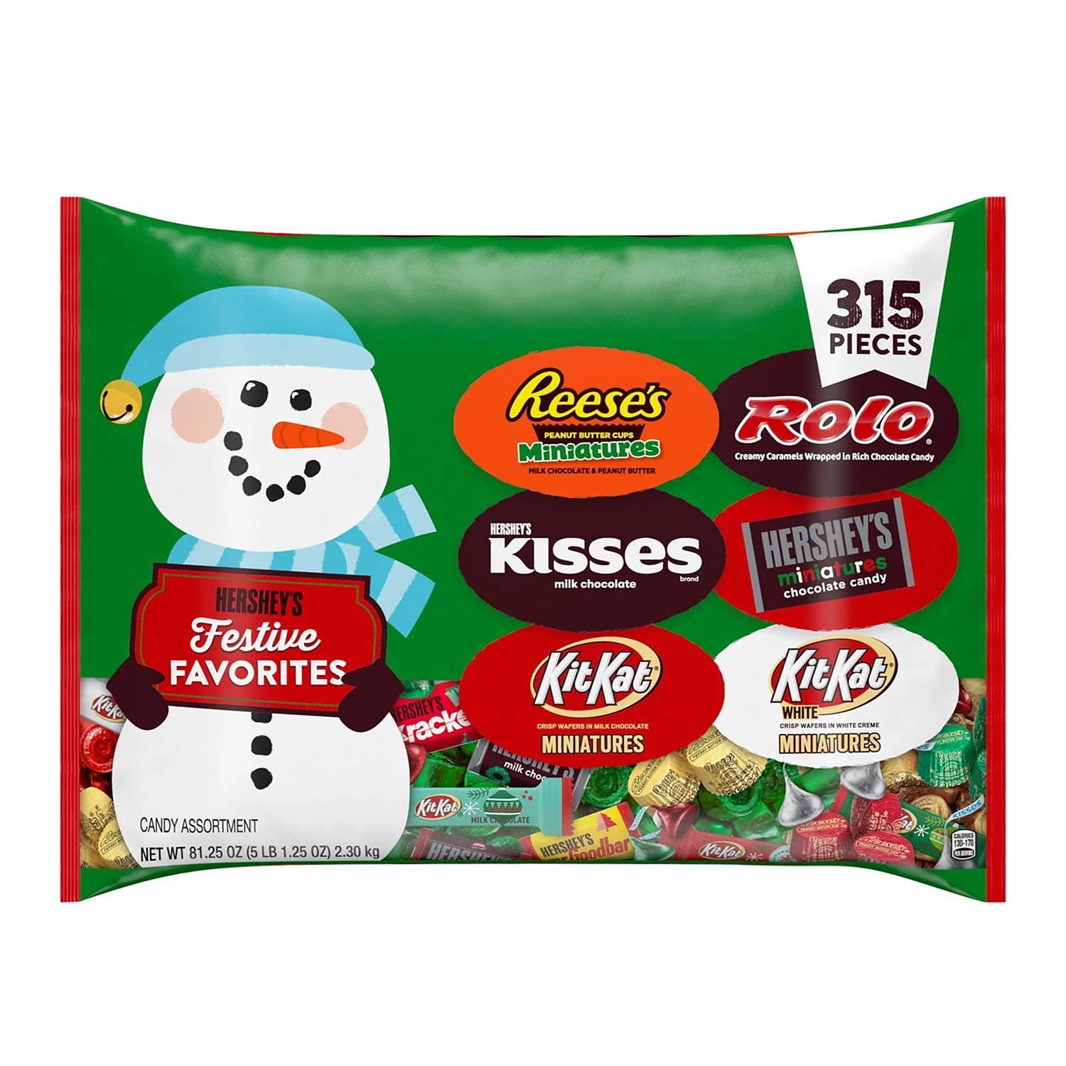Hershey Festive Favorites Holiday Candy Assortment Bag, 81.25 Ounce ...