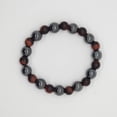 Natural Red Tigers Eye & Hematite 8-10mm Round Shape Smooth Cut Beads ...