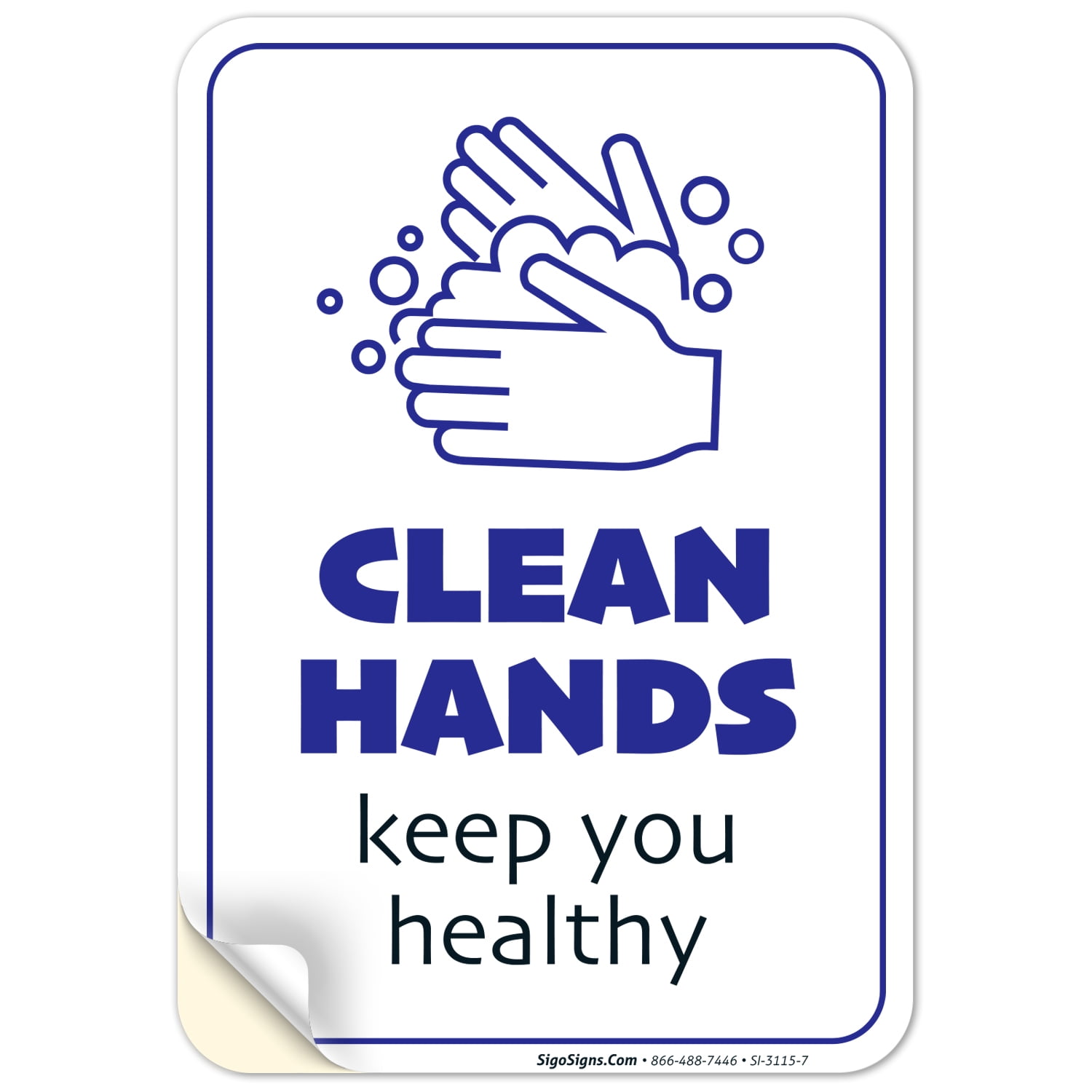 Clean Hands Keep You Healthy Sign, 10x7 Vinyl Sticker - Walmart.com