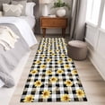 Area Rug 24×72in, Farmhouse Yellow Daisy Flower Bee Floor Carpet Living ...