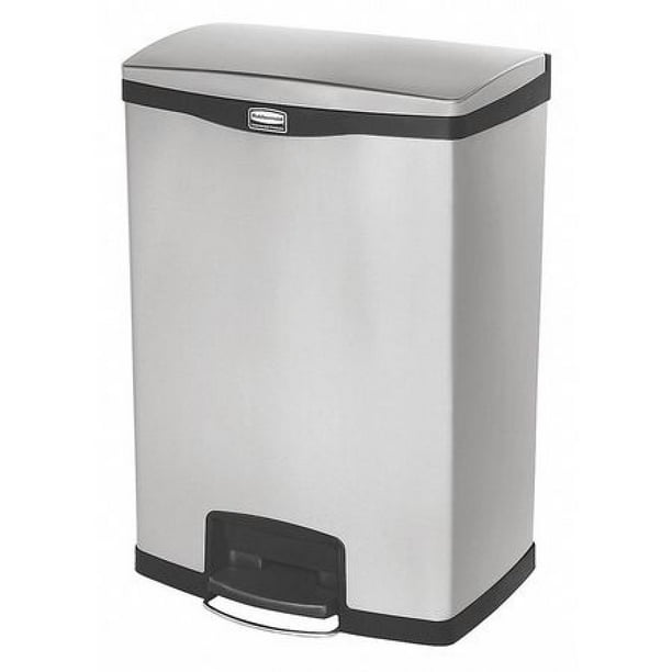 RUBBERMAID 1902001 24 gal. Stainless Steel Rectangular Trash Can ...