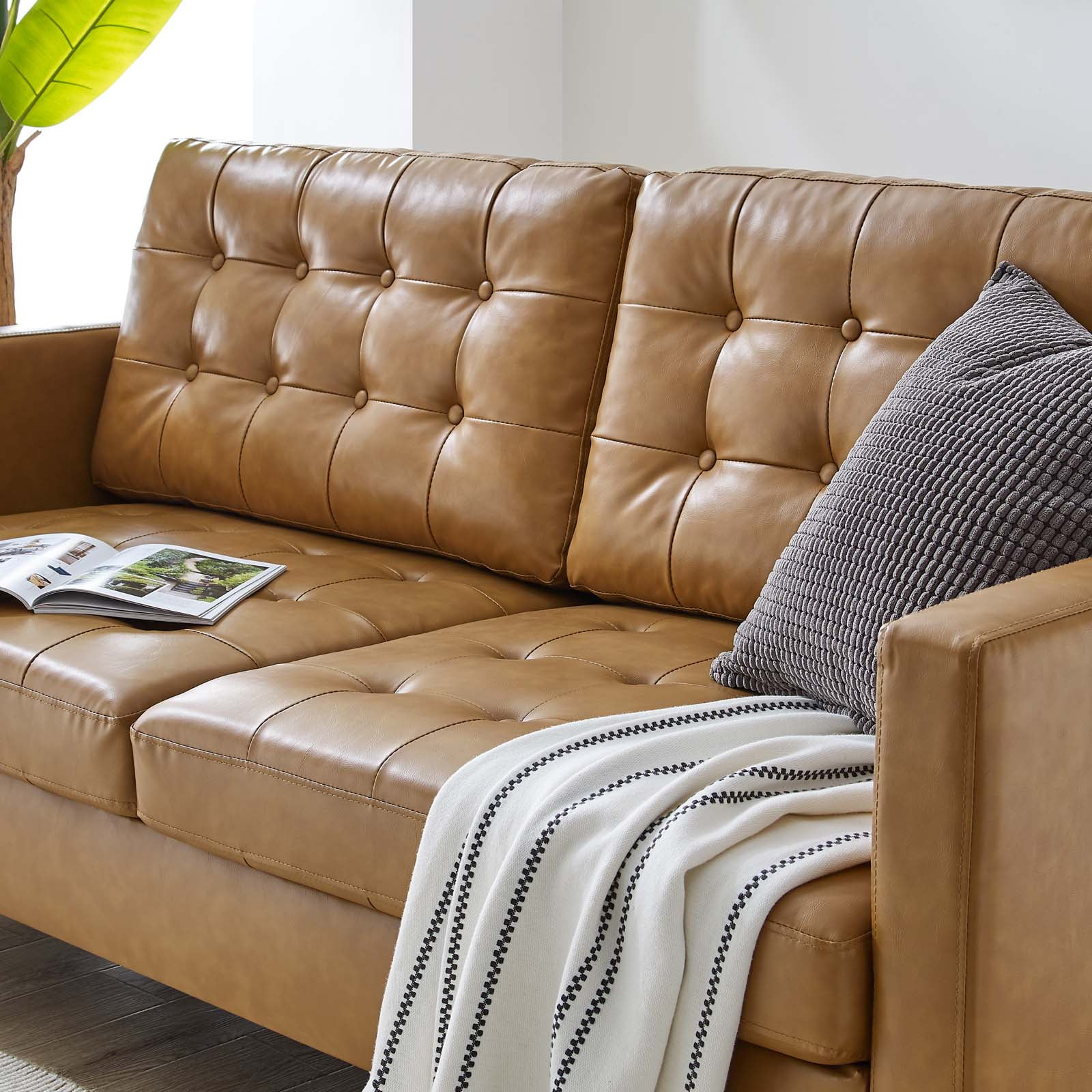 Hokku Designs Leather Sofa | Baci Living Room