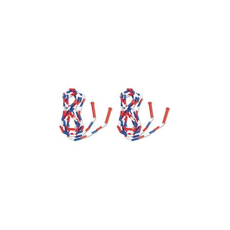 champion sports segmented plastic jump rope, 16ft, red/blue/white ...