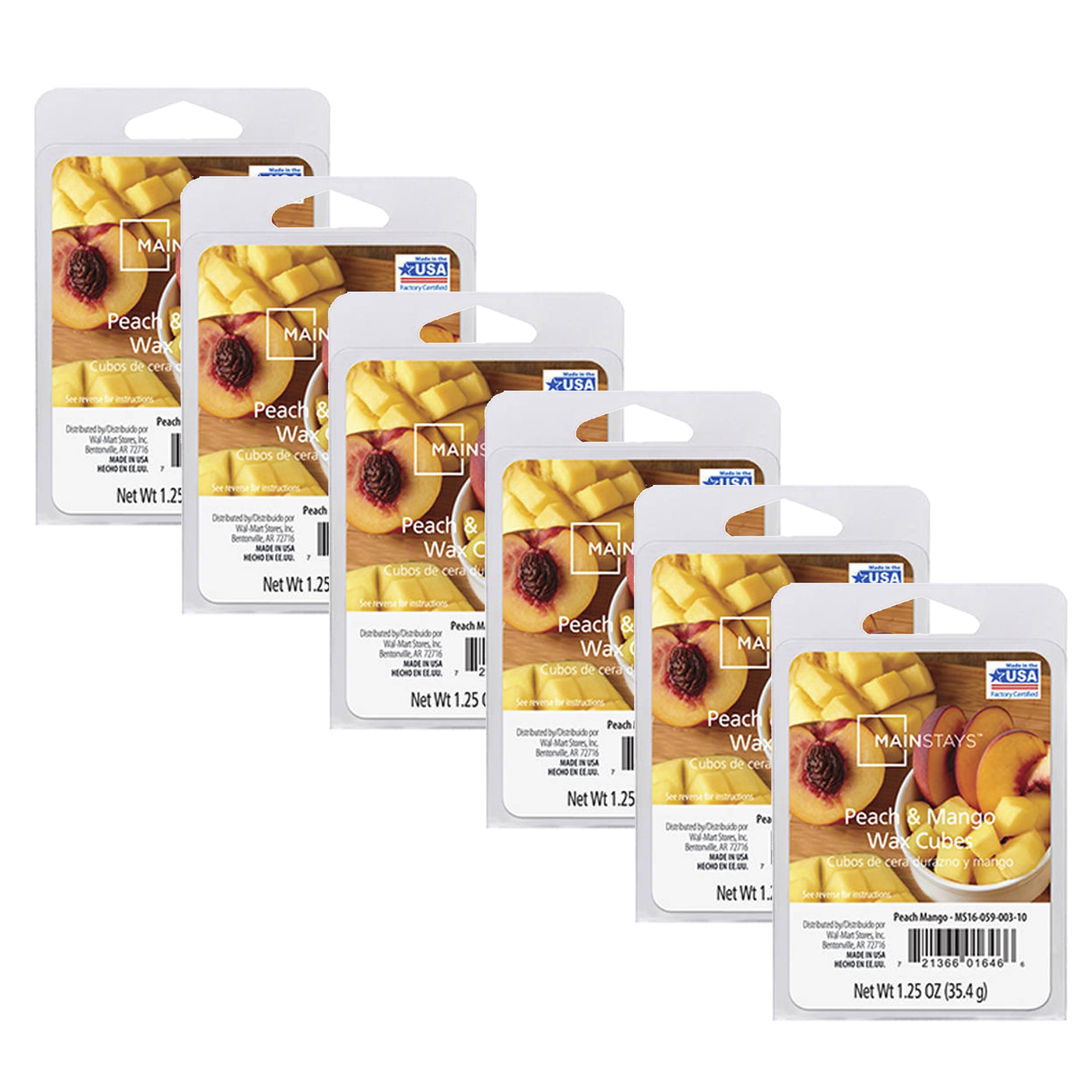 Mainstays Peach Mango Wax Melt, 1.25 Oz, 6 Pack - Walmart.com