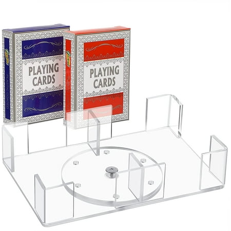 Xizioo Clear Acrylic 2 Deck Revolving Rotating Canasta Playing Card ...
