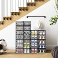 JakMean 24 Pack X-Large Shoe Storage Boxes, Clear Waterproof Stackable ...