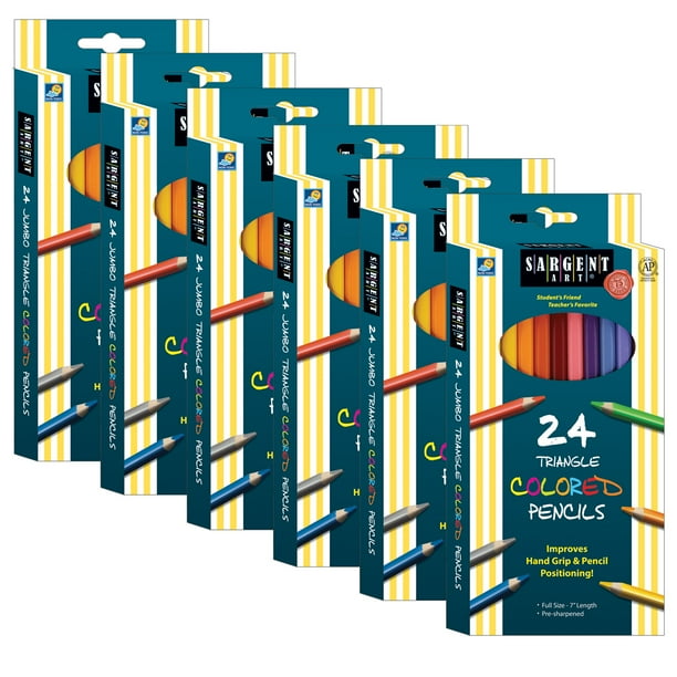 Sargent Art® Triangle Colored Pencils, 7", 24 per Pack, 6 Boxes ...