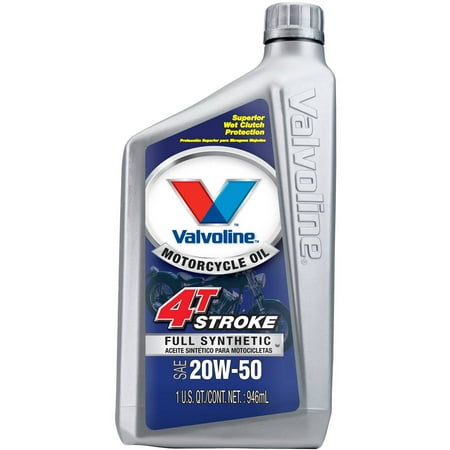 Valvoline Motorcycle Full Synthetic 20W-50 Motor Oil, 1 Quart - Walmart.com