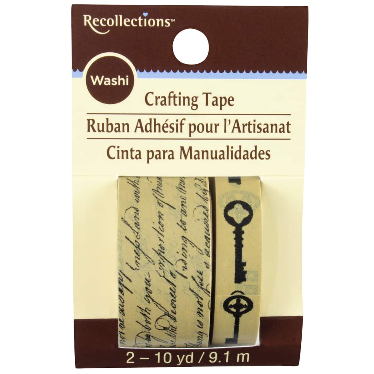 12 Packs: 2 ct. (24 total) Script & Keys Crafting Washi Tape by ...