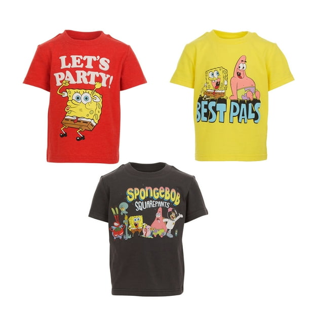 SpongeBob SquarePants Big Boys 3 Pack T-Shirts Toddler to Big Kid ...