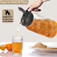 64oz Glass Pitcher with Handle and Lid, 2 Quart Mason Jar Pitcher ...