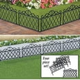 SkyMall Decorative 4 Piece Scroll Metal Look Garden Border Fence ...