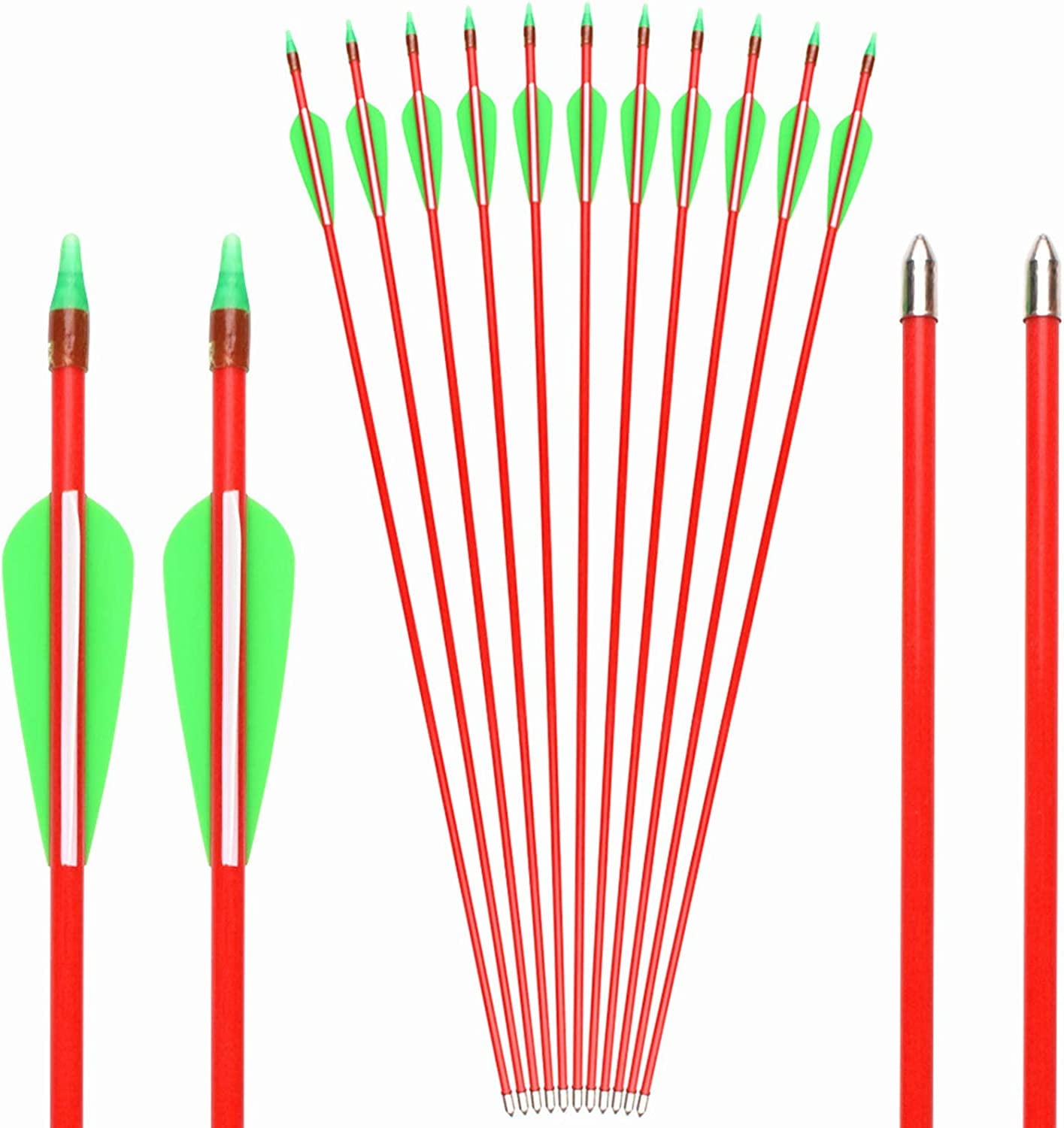 GPP 12 PK 28 Fiberglass Archery Target Arrows - Practice Arrow or Youth ...