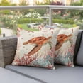 Brown Sea Turtles Outdoor Pillow Covers 20"x20" Set of 2, Summer Ocean ...