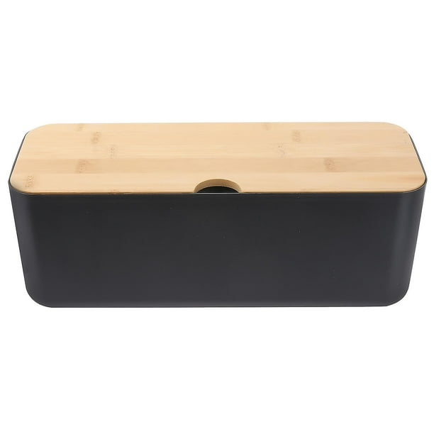 Black Cable Management Box Plastic Socket Organizer Cable Storage Case ...