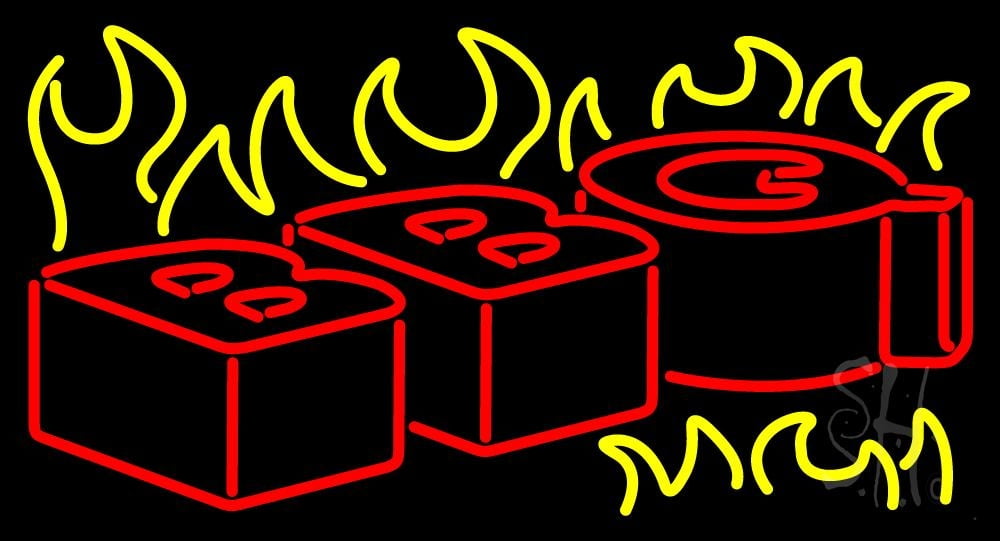 Double Stroke Red BBQ LED Neon Sign 13 x 24 - inches, Clear Edge Cut ...