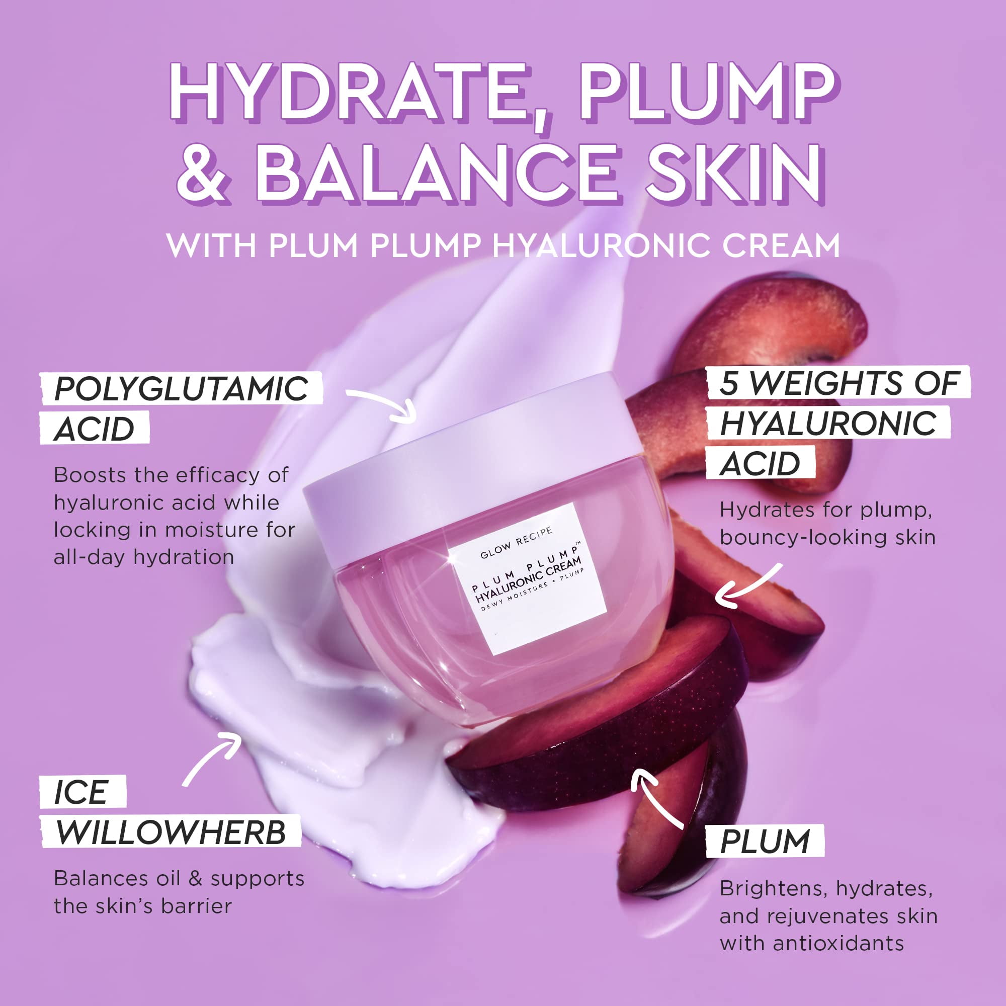 Glow Recipe Beauty Skin Care Plum Plump Hyaluronic Moisturizer 20ml for Wrinkles Walmart