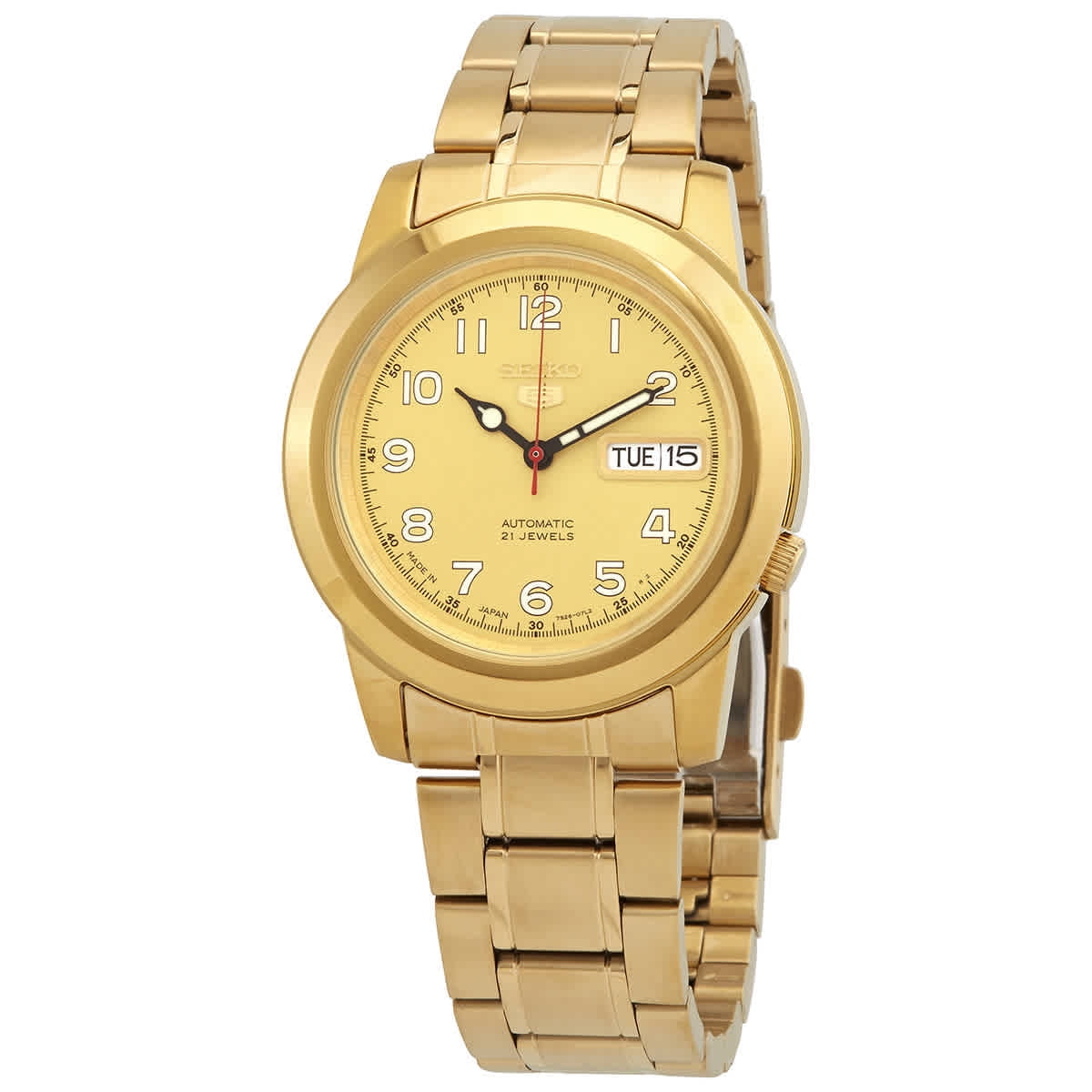 Seiko 5 Automatic Gold Dial Yellow Gold-tone Men's Watch SNKK38J1 ...