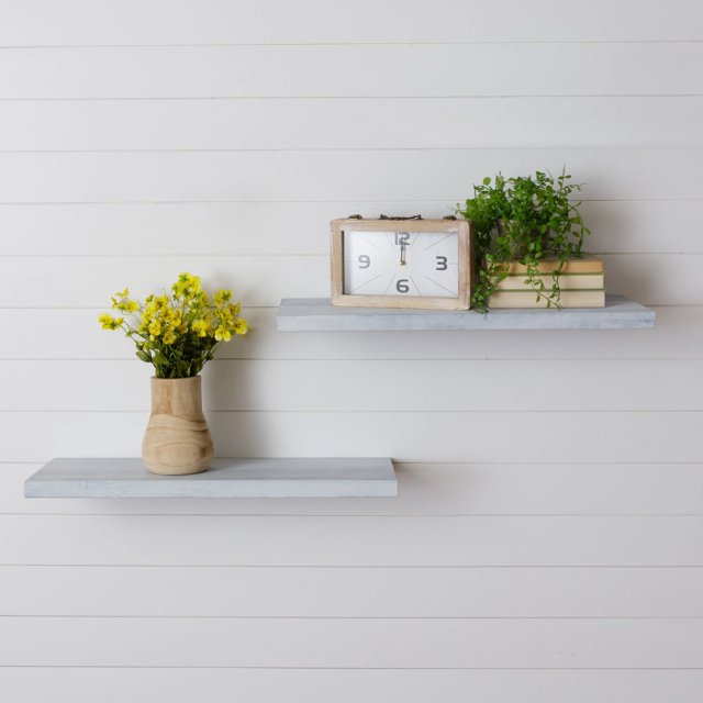Parker Rustic Floating Wall Shelf, Set of 2 - Walmart.com