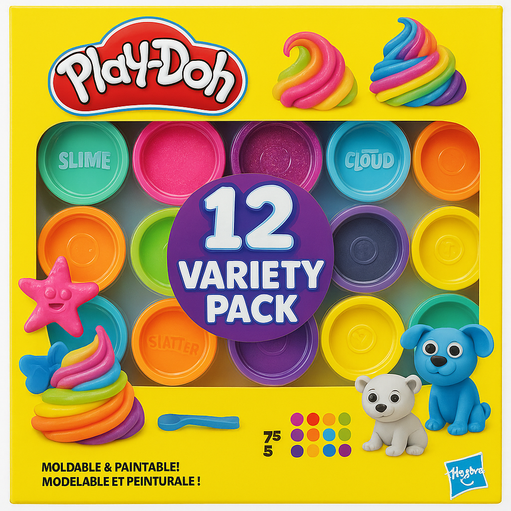 Play-Doh 12 Variety Assortments Mega Pack – Air-Dry Clay & Dough Mix ...