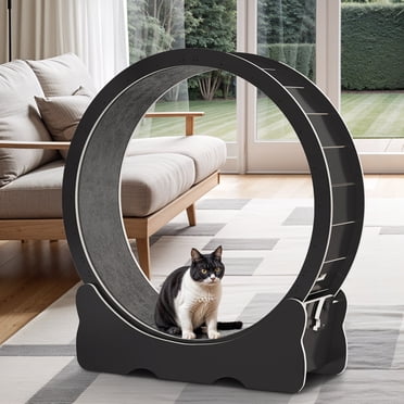 Pefilos 36" Indoor Cat Exercise Wheel, Carpeted Runway, Silent & Secure ...