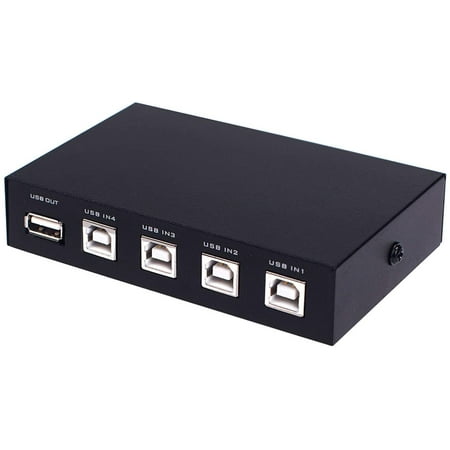 RIJER 4 Port USB 2.0 Selector Switch for 4 PC Share 1 USB Device Like ...