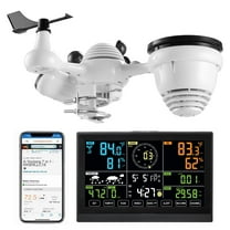 VEVOR 7-in-1 Wireless Weather Station, 7.5-Inch VA Display, Solar ...
