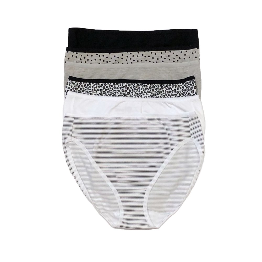 Felina Felina Cotton Stretch Hi Cut Panty 6 Pack Full Coverage